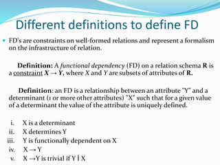 Functional dependencies and normalization | PPTX
