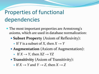 Functional dependencies and normalization | PPTX