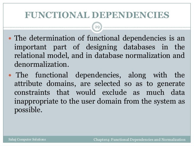 Functional Dependencies And Normalization For Relational Databases