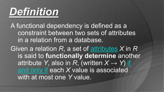 Functional dependency | PPTX