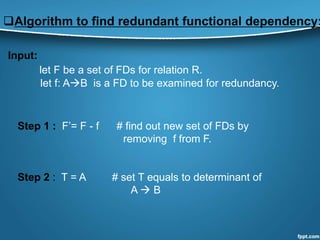 Functional dependencies in Database Management System | PPTX