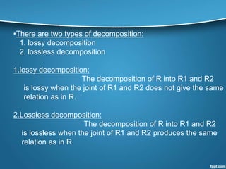 Functional dependencies in Database Management System | PPTX
