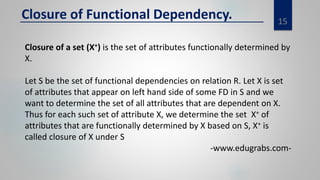 Functional dependency | PPSX | Databases | Computer Software and Applications