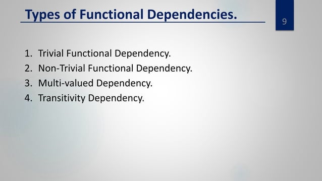 Functional Dependency Ppsx Databases Computer Software And Applications