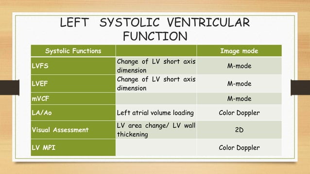 Functional echocardiography ppt | PDF | Heart and Cardiovascular ...