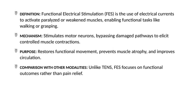 FUNCTIONAL ELECTRICAL STIMULATION.pptx physiotherapy | PPTX