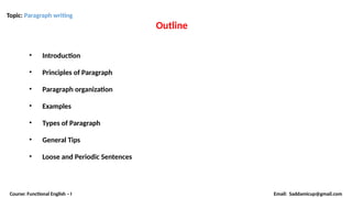 Comprehensive Guide to Paragraph Writing Principles and Types | PPTX
