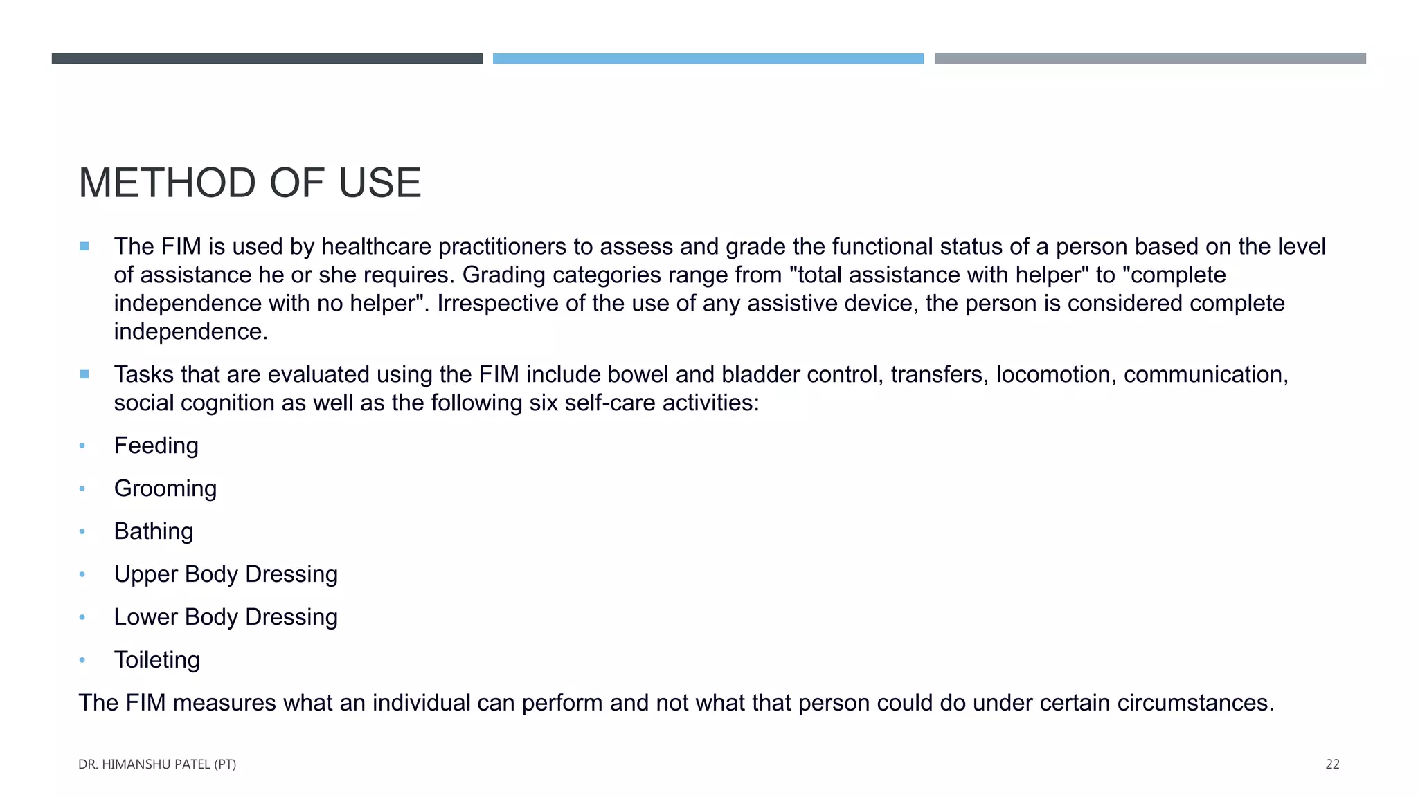 Functional evaluation scales | PPTX