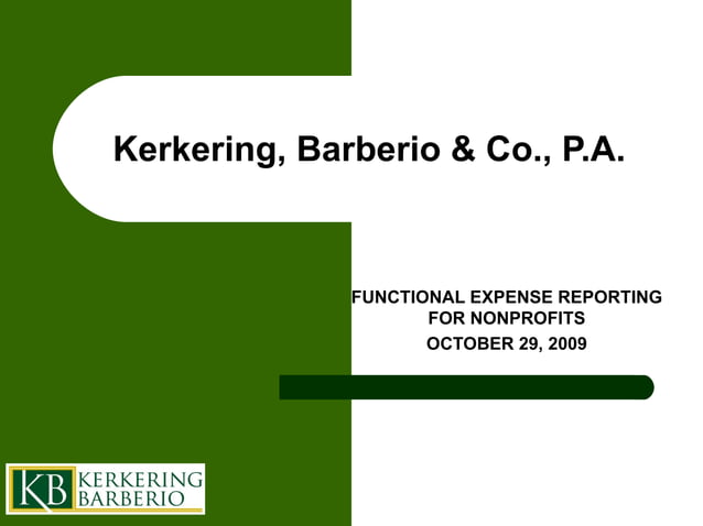 Functional Expenses Presentation Revised | PPT