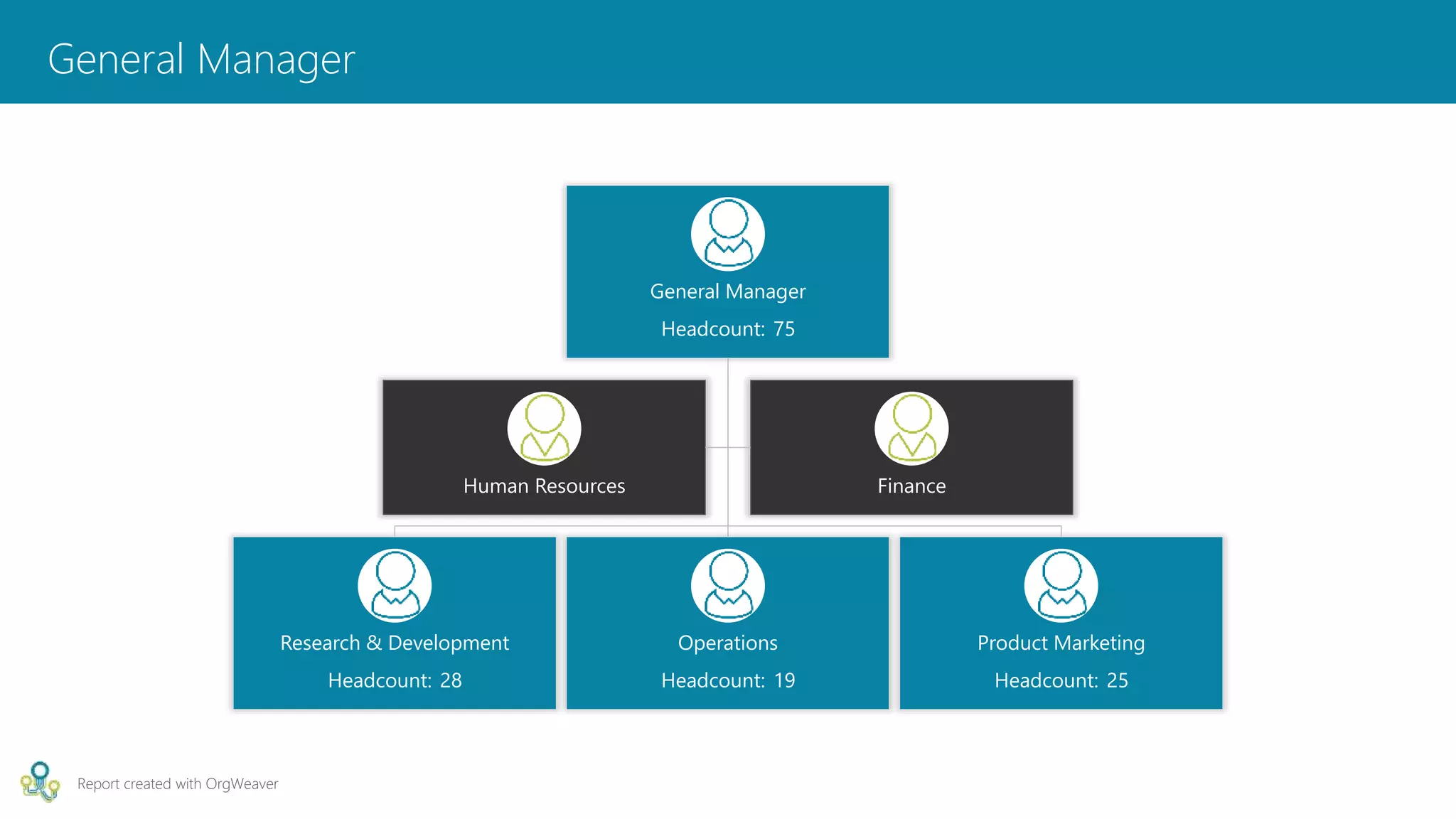 Organization chart template - Functional business (color) | PPTX