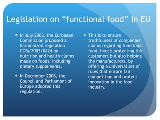 Functional Food in European Union and Bosnia | PPS