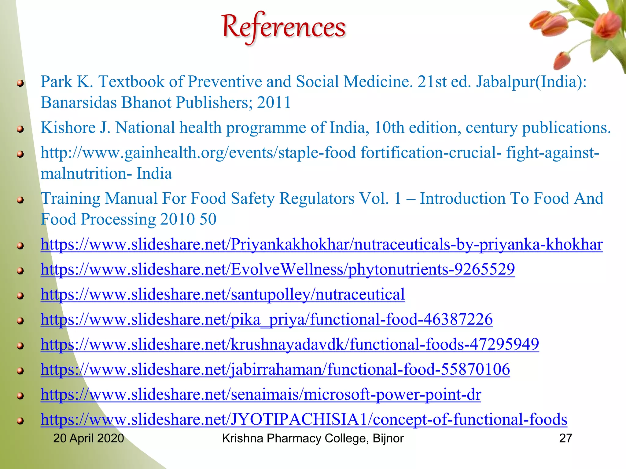 Functional food & Phytonutrients | PPTX