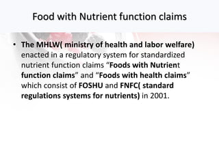 Functional foods health claims, regulations and | PDF
