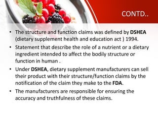 Functional foods health claims, regulations and | PDF