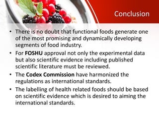 Functional foods health claims, regulations and | PDF