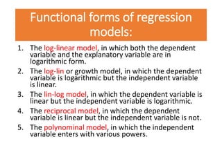 Functional forms in regression | PPT