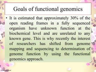 Functional genomics,Pharmaco genomics, and Meta genomics. | PPTX