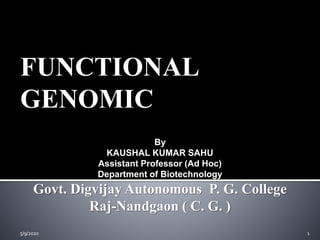 Functional genomics, and tools | PPTX