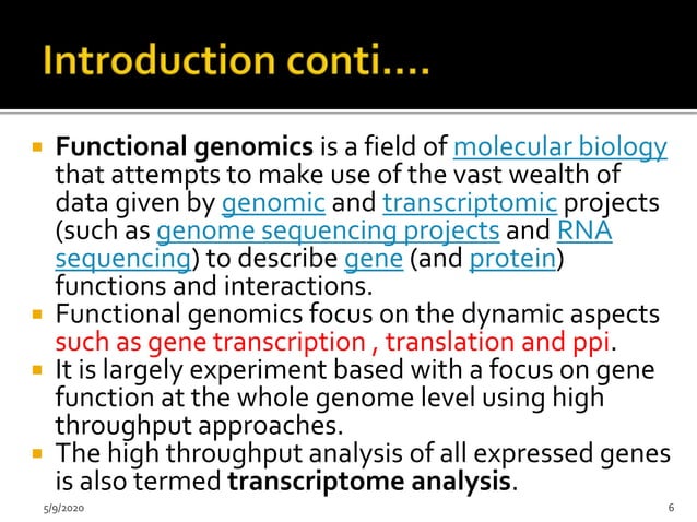 Functional genomics, and tools | PPTX | Biotech and Biomedical Industry | Industries