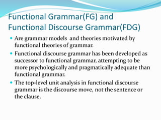 Functional grammar | PPTX | Programming Languages | Computing