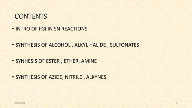 Functional group interconversion (fgi) presentation | PPTX