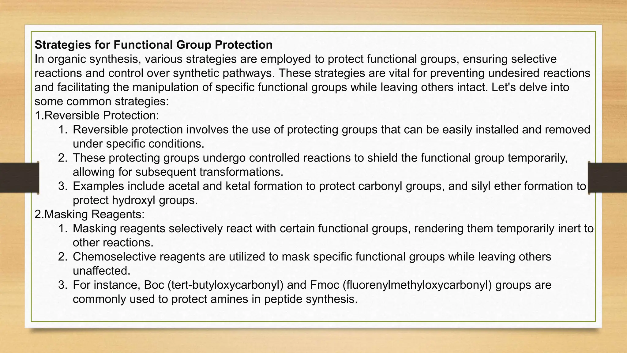 Functional Group Protection an approach to basic practice.pptx