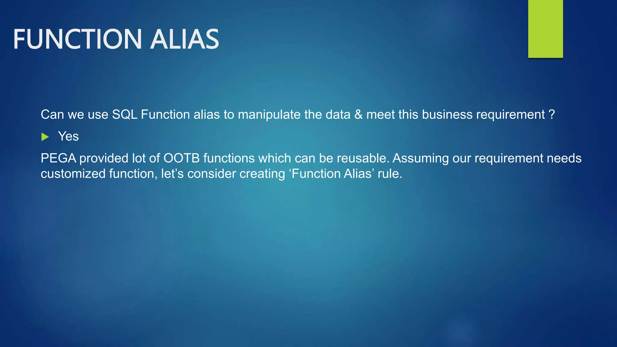 Function Alias POC.pptx | Databases | Computer Software and Applications