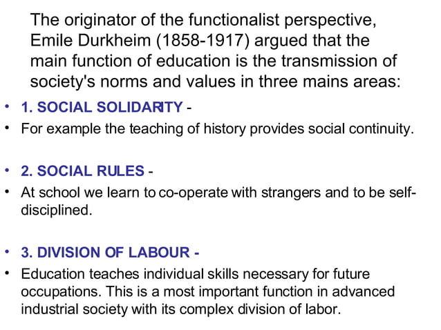 Functionalism | PPT | Education