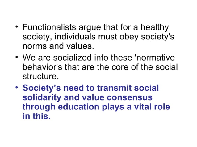 Functionalism | PPT | Education