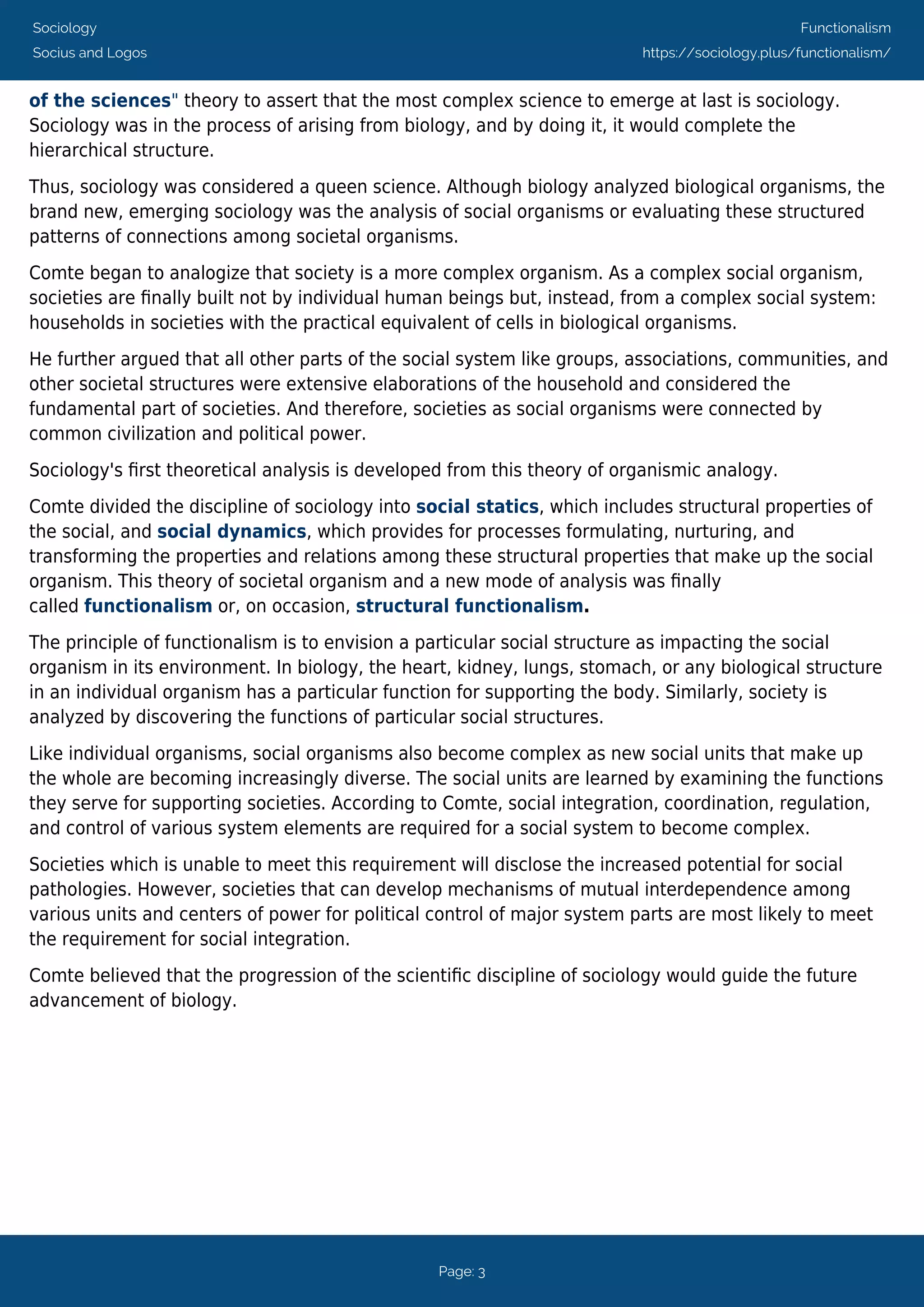 Functionalism in Sociology www.sociology.plus