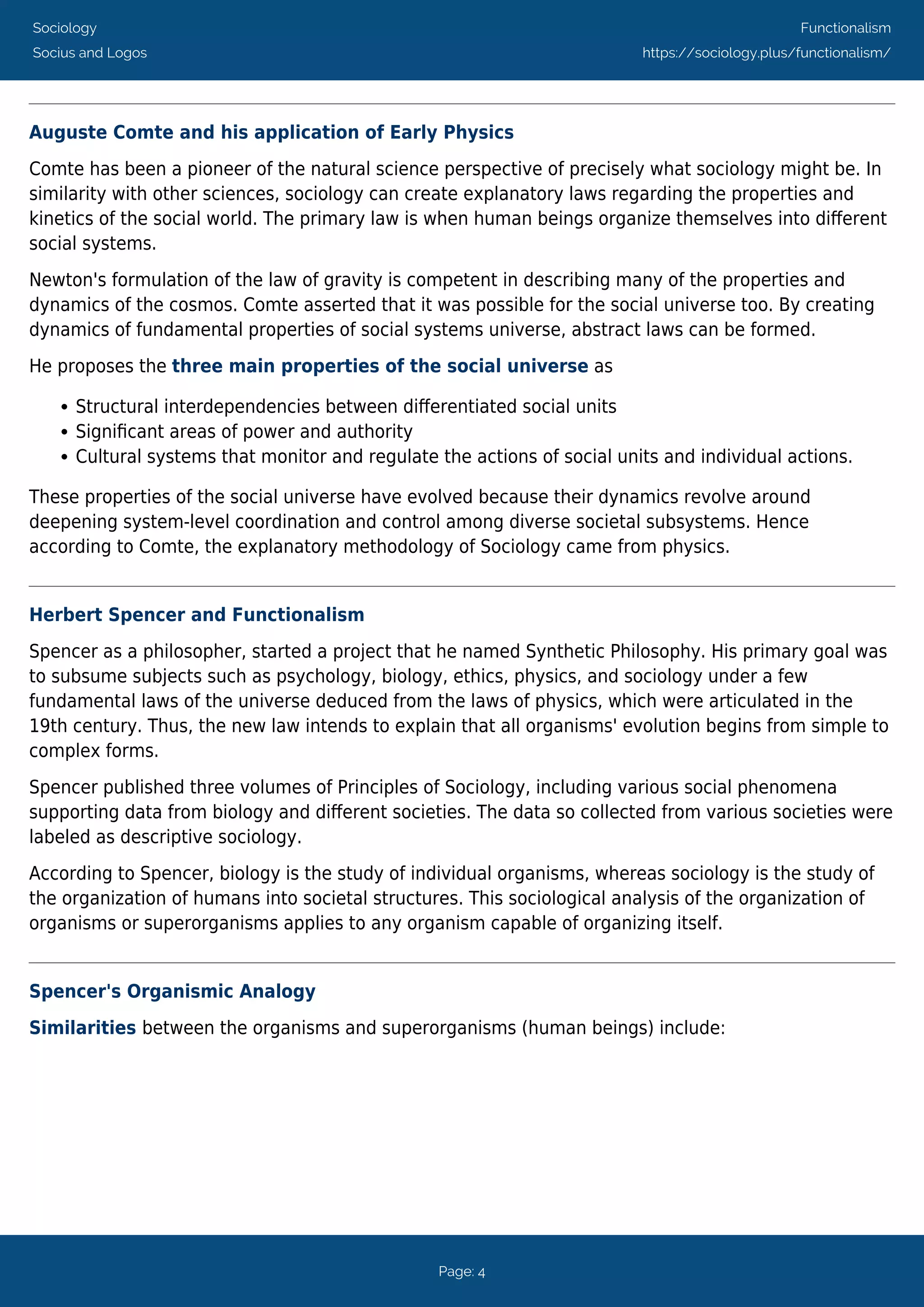 Functionalism in Sociology www.sociology.plus