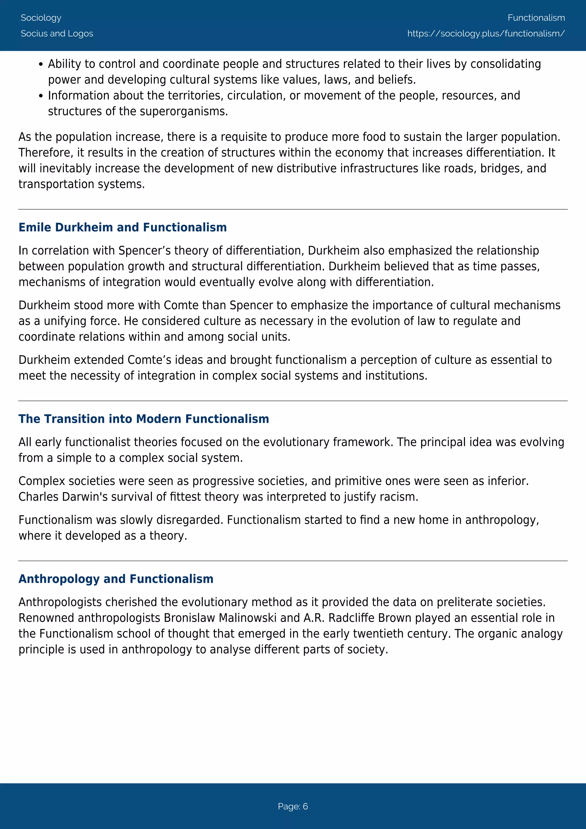 Functionalism in Sociology www.sociology.plus