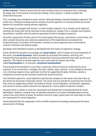 Functionalism in Sociology www.sociology.plus