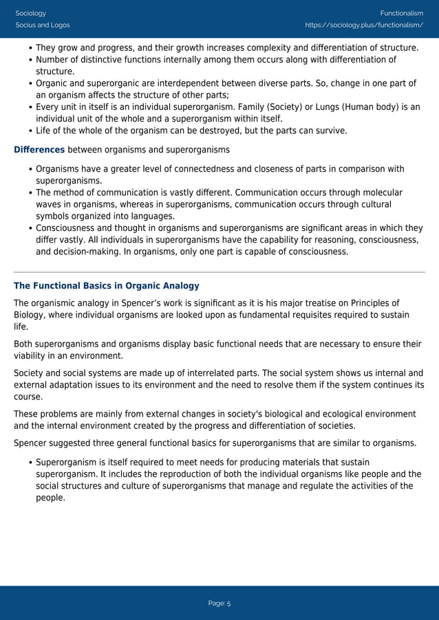 Functionalism in Sociology www.sociology.plus