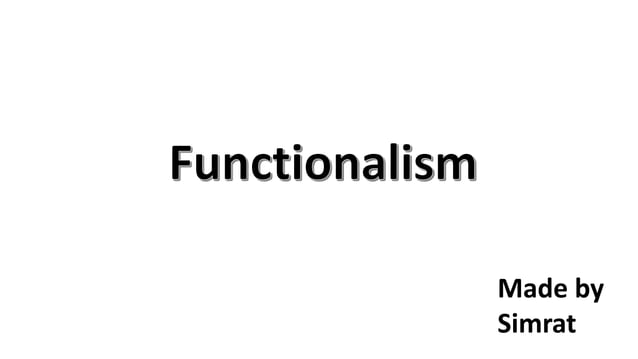 Functionalism in Psychology | PPTX | Science