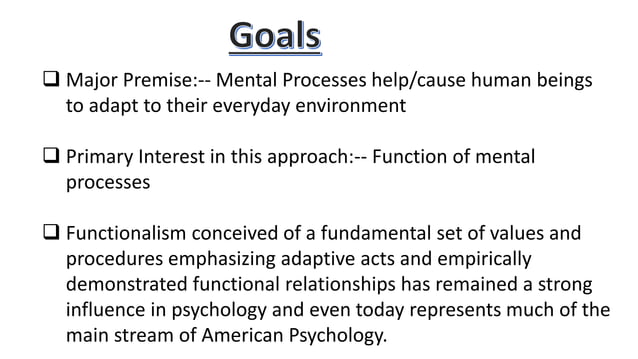 Functionalism in Psychology | PPTX | Science