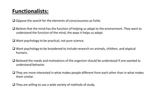 Functionalism Psychology Example