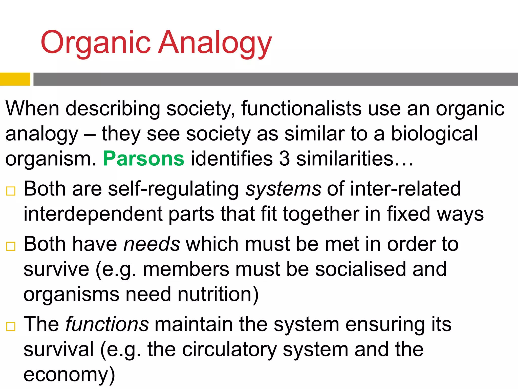 Functionalism & Society | PPTX