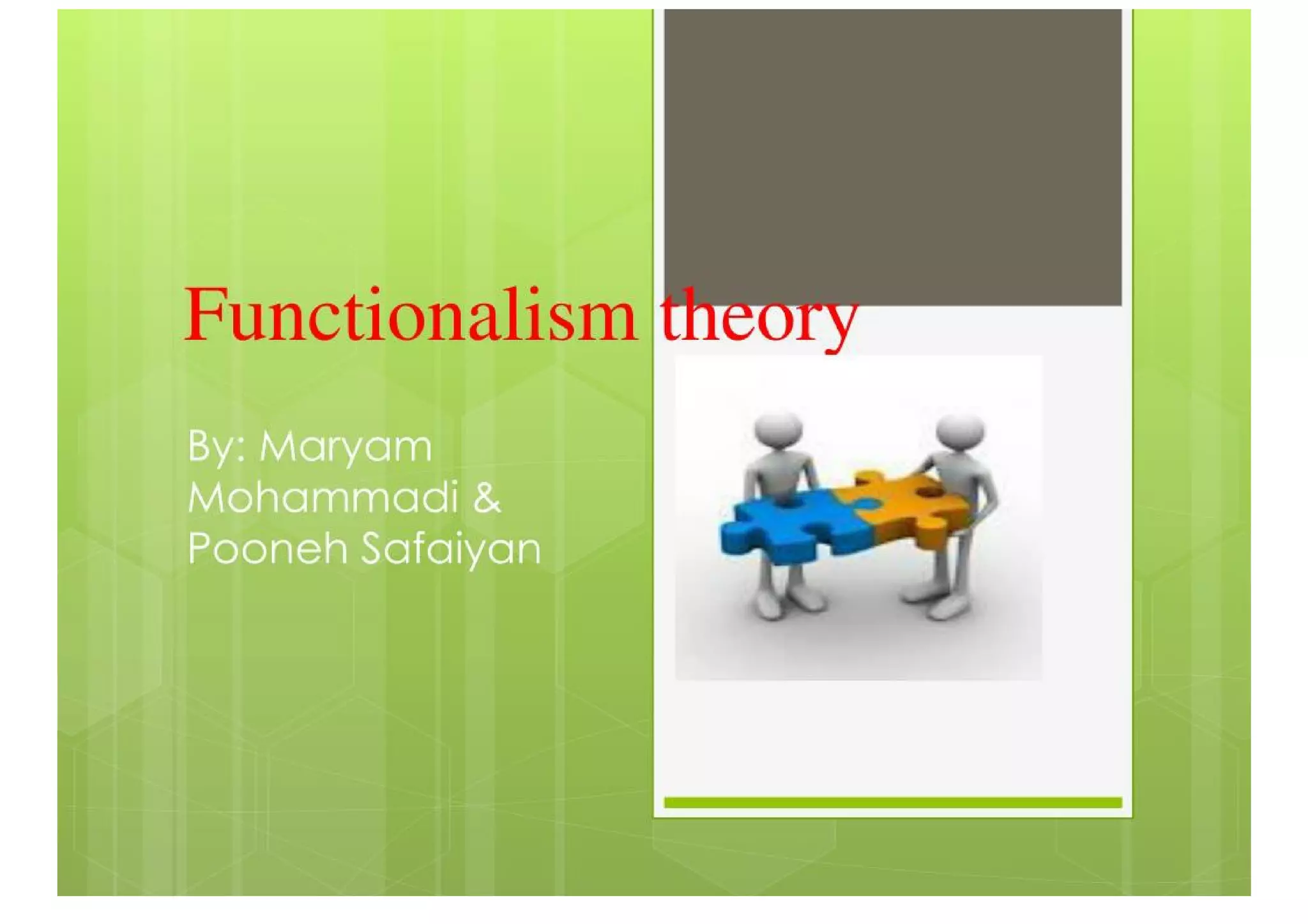 Functionalism Theory | PDF