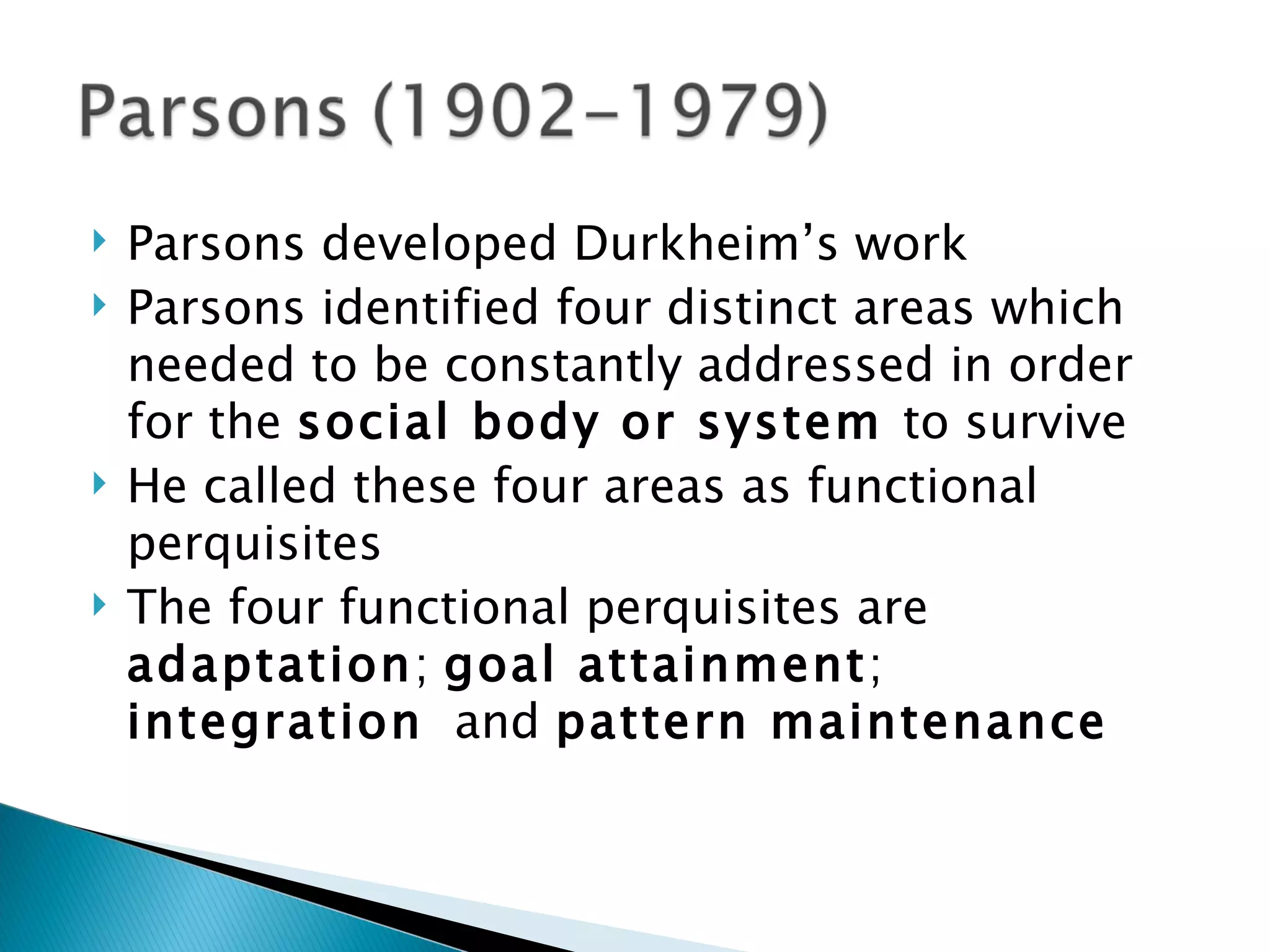 Functionalist Social Theory | PPT