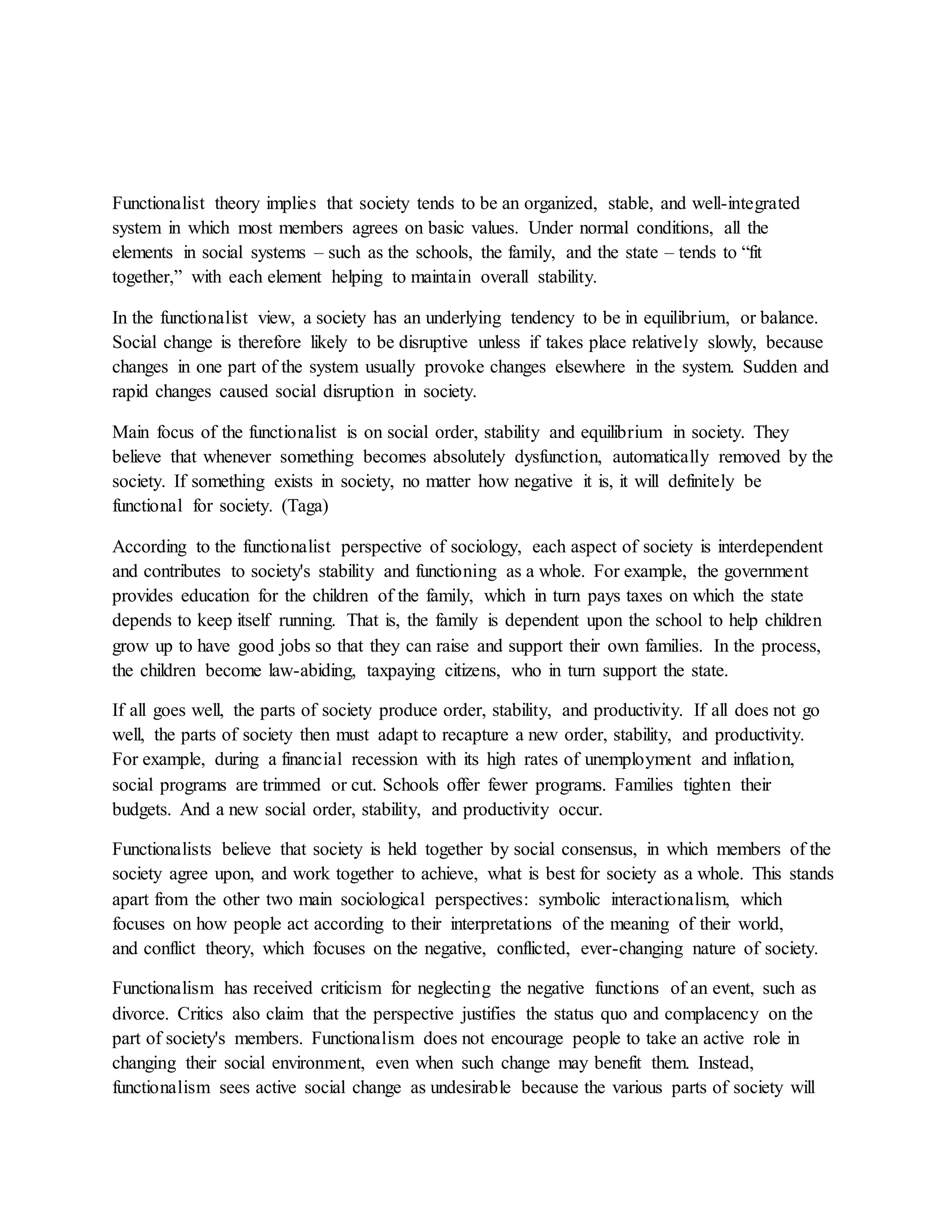 Functionalist perspective | DOCX