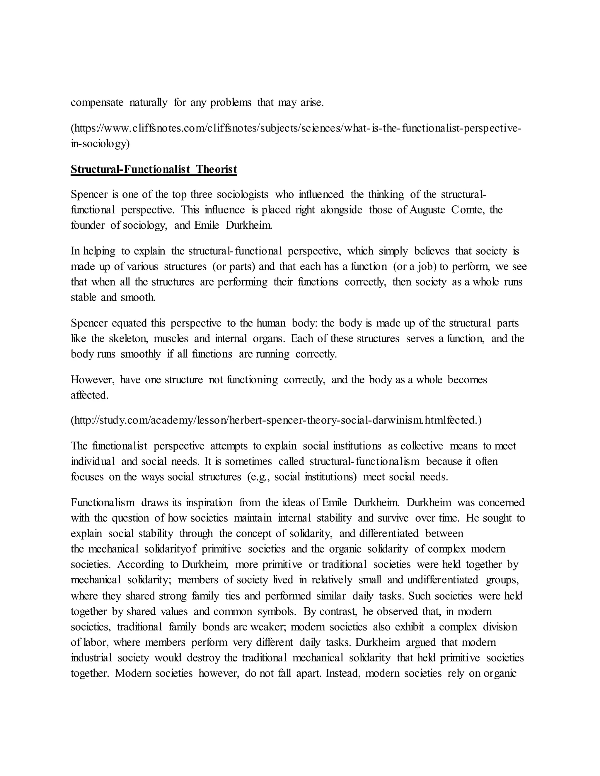 Functionalist perspective | DOCX