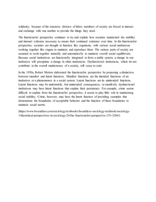 Functionalist perspective | DOCX