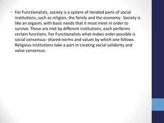 Functionalist theories of religion | PPTX