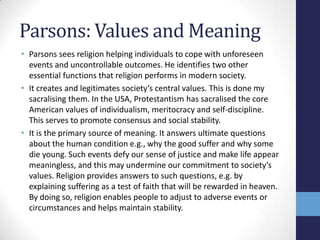 Functionalist theories of religion | PPTX