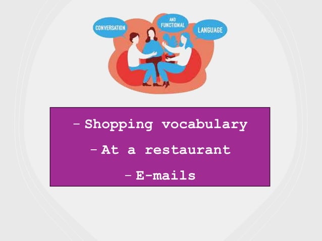Functional Language for shopping at a restaurant | PPT