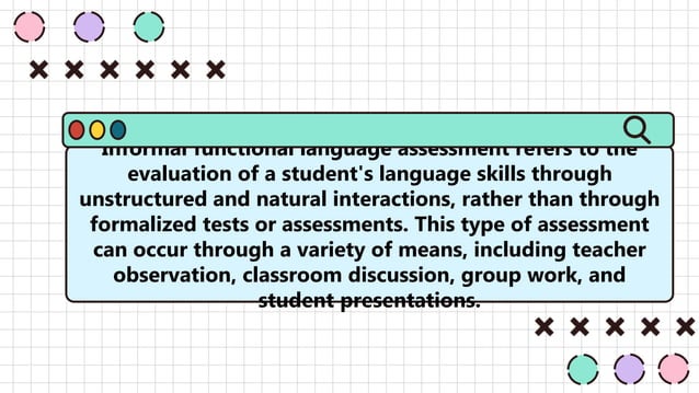FUNCTIONAL LANGUAGE ASSESSMENT.pptx | Standardized Testing ...