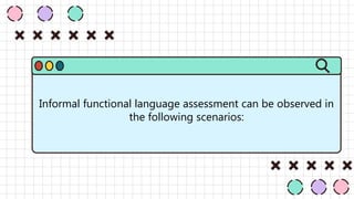 FUNCTIONAL LANGUAGE ASSESSMENT.pptx | Standardized Testing ...