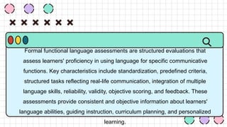 FUNCTIONAL LANGUAGE ASSESSMENT.pptx | Standardized Testing ...