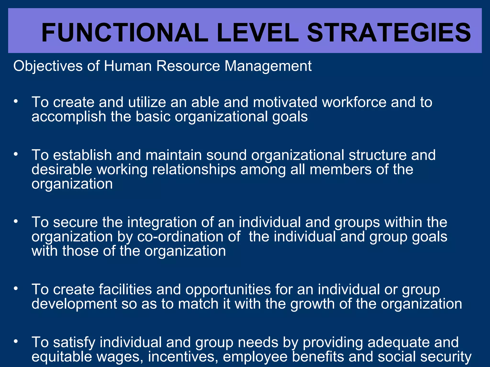 Functional level strategies | PPT